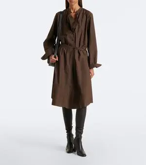 LEMAIRE Vareuse Belted Cotton And Silk Midi Dress