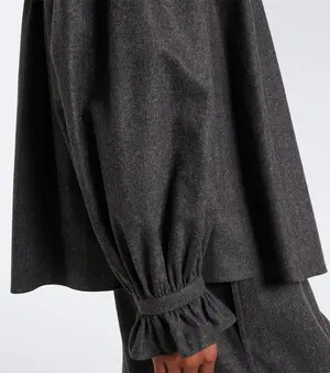 Chloé Ruffled Wool And Cashmere Flannel Blouse