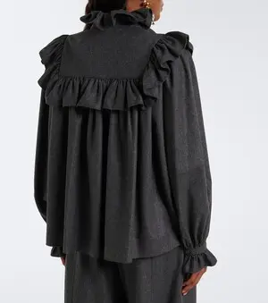 Chloé Ruffled Wool And Cashmere Flannel Blouse