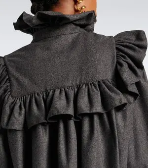 Chloé Ruffled Wool And Cashmere Flannel Blouse