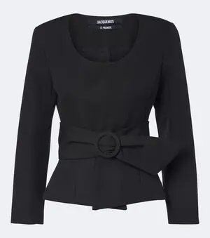 Jacquemus Miami Belted Virgin Wool Jacket - Black