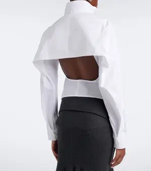 Jacquemus Tulipe Open-back Cotton Poplin Shirt