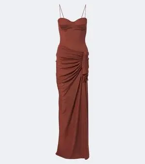 Alex Perry Draped Corset Dress - Brown