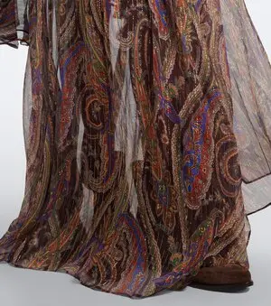 Etro Paisley Ruffled Silk-blend Crêpon Maxi Dress
