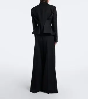 Givenchy Wool Grain De Poudre Barrel-leg Pants