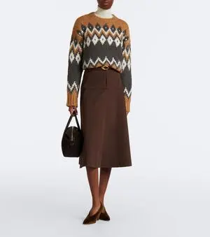 Veronica Beard Jessalyn Fair Isle Alpaca And Wool-blend Sweater