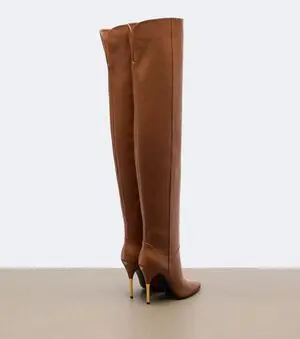 Valentino Garavani Deboot Leather Over-the-knee Boots - Brown