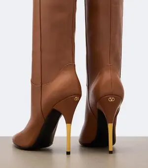 Valentino Garavani Deboot Leather Over-the-knee Boots - Brown