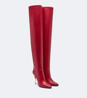 Valentino Garavani Deboot Leather Over-the-knee Boots - Red