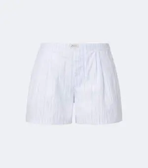 Jacquemus Amelo Striped Cotton Poplin Shorts - Blue