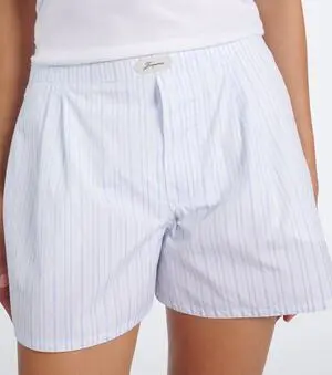 Jacquemus Amelo Striped Cotton Poplin Shorts
