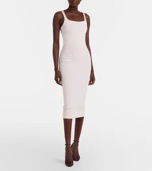 Alaïa Knitted Jersey Midi Dress