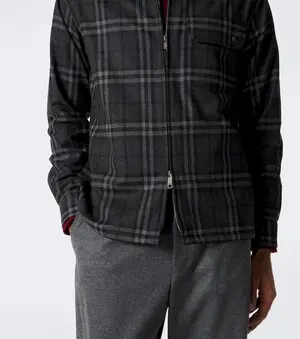 Burberry Check Wool And Cashmere Jacket