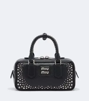 Miu Miu Arcadie Studded Leather Top-handle Bag