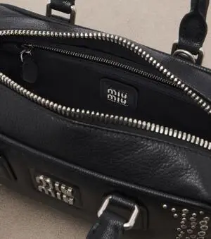 Miu Miu Arcadie Studded Leather Top-handle Bag