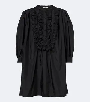 Chloé Ruffled Taffeta Minidress - Black