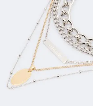Rabanne Layered Chain Necklace - Silver