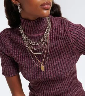 Rabanne Layered Chain Necklace - Silver