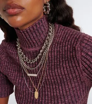 Rabanne Layered Chain Necklace - Silver