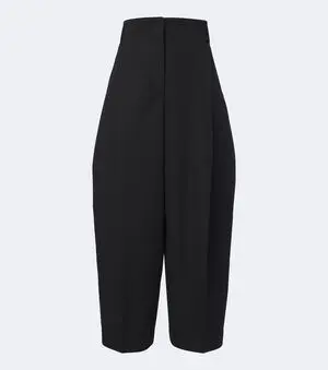 Jacquemus Miami Cropped Virgin Wool Wide-leg Pants - Black