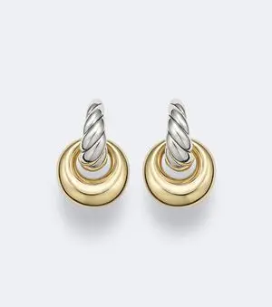 David Yurman Sculpted Cable Sterling And 14kt Gold Drop Earrings