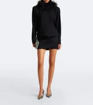 Valentino Garavani Vlogo Sequined Leather Slingback Pumps