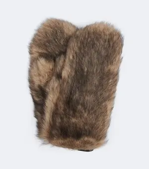Magda Butrym Shearling Mittens - Brown