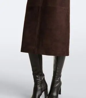 Nour Hammour Alana Suede Pencil Skirt
