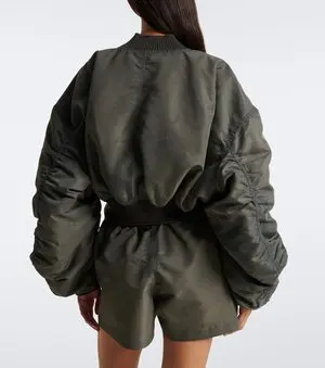 Rick Owens Secchia Cropped Satin Bomber Jacket