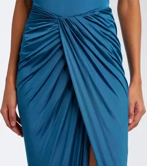 Balmain Draped Satin Maxi Skirt