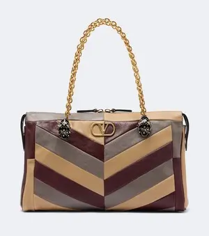 Valentino Garavani Panthea Medium Chevron Leather Shoulder Bag