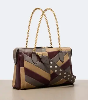 Valentino Garavani Panthea Medium Chevron Leather Shoulder Bag