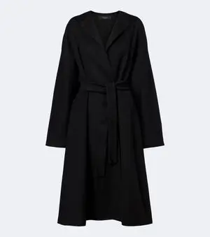 Gucci Gg Belted Wool And Silk Wrap Coat