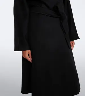 Gucci Gg Belted Wool And Silk Wrap Coat