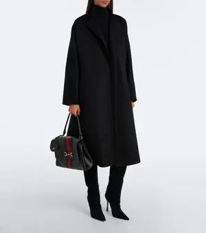 Gucci Gg Belted Wool And Silk Wrap Coat