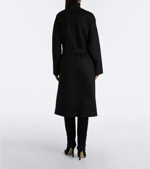 Gucci Gg Belted Wool And Silk Wrap Coat