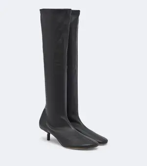 Jacquemus Collant Leather Knee-high Boots - Black