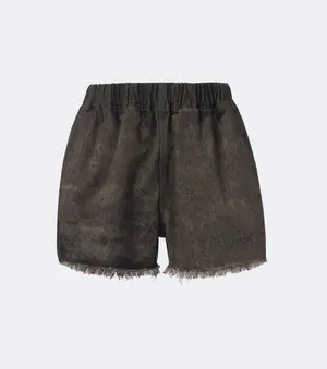 Rick Owens Distressed Denim Shorts - Brown