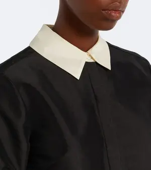 Simkhai Julisse Bow-detail Pleated Taffeta Gown
