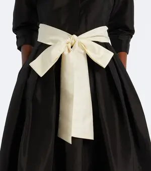 Simkhai Julisse Bow-detail Pleated Taffeta Gown