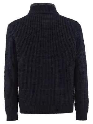 FAY Wool Cardigan With Removable Padded Gilet - Blue