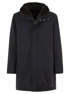 Herno Technical Hooded Coat - Blue
