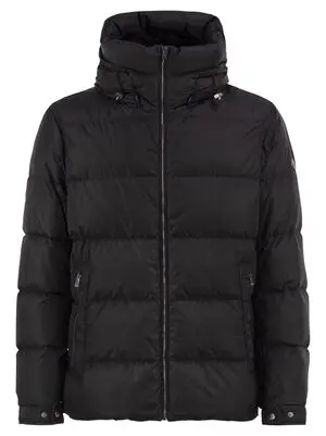 Herno Padded Down Jacket With High Collar And Integrated Hood - Black