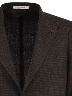 Tagliatore Virgin Wool And Silk Single-breasted Blazer - Brown