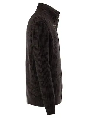 FAY Wool Cardigan With Removable Padded Gilet - Brown