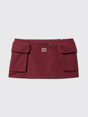 Miu Miu Cotton Mini Skirt With Cargo Pockets - Multicolor