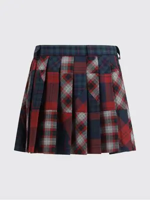 Miu Miu Tartan Pleated Wool Skirt - Multicolor