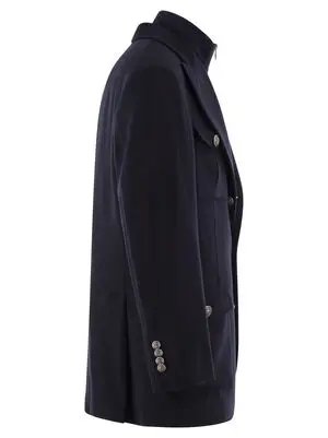Brunello Cucinelli Virgin Wool Jacket With Removable Padded Gilet - Blue