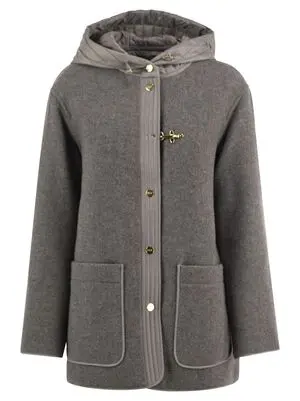 FAY Wool-blend Coat With Padded Hood