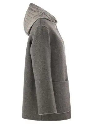 FAY Wool-blend Coat With Padded Hood